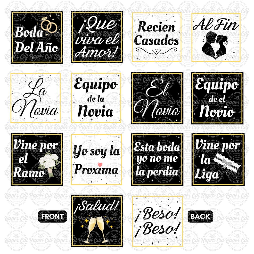 NEW Spanish Wedding 2 Prop Bundle Photo Booth Props Signs