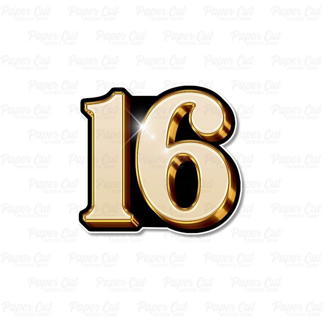 Number 16 Milestone Single Side Print Prop – Paper Cut Design Shop