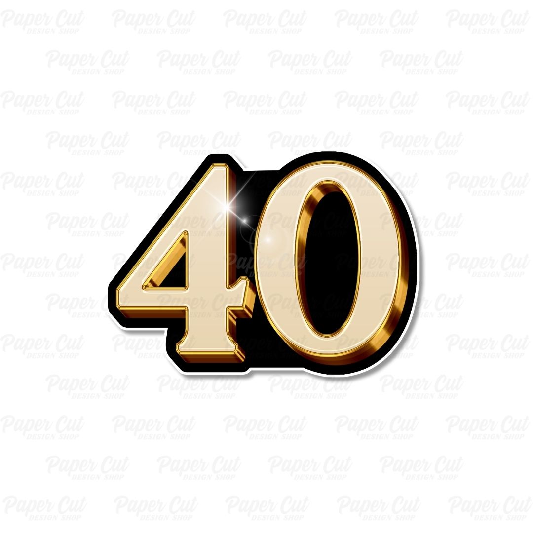 Number 40 Milestone Single Side Print Prop – Paper Cut Design Shop
