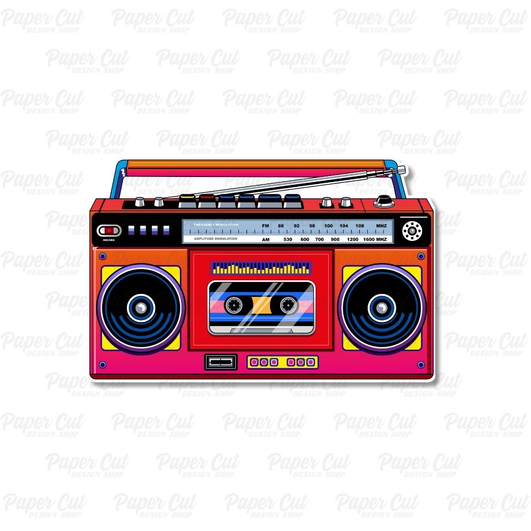 90's Red Boombox Single Prop (double sided) – Paper Cut Design Shop