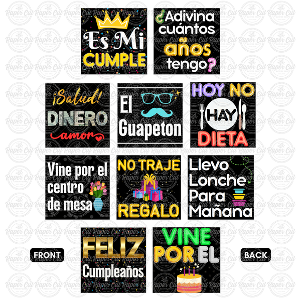 Spanish Party Props Bundle - Photo Booth Props & Signs – Paper Cut ...