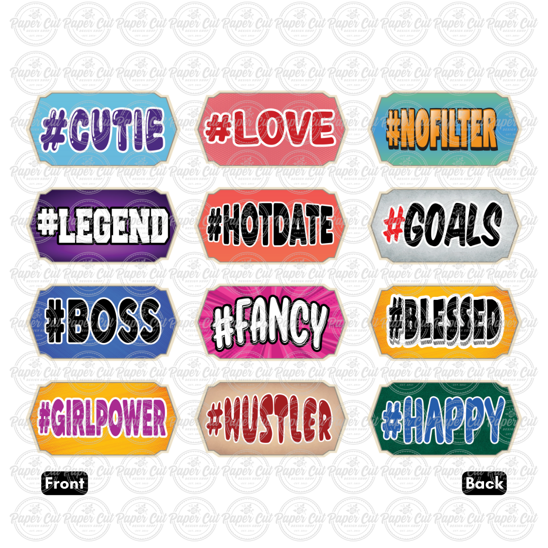 Hashtag Prop Bundle - Photo Booth Props Signs – Paper Cut Design Shop