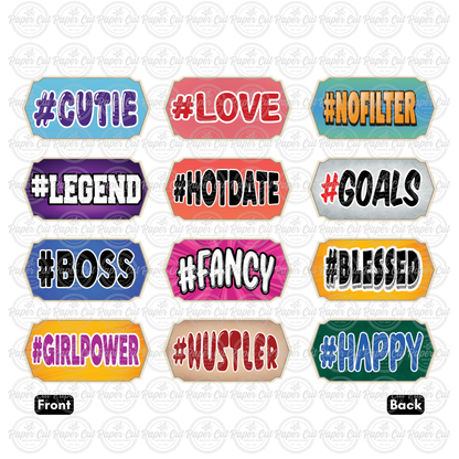 Hashtag Prop Bundle - Photo Booth Props Signs – Paper Cut Design Shop