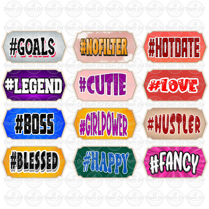 Hashtag Prop Bundle - Photo Booth Props Signs – Paper Cut Design Shop