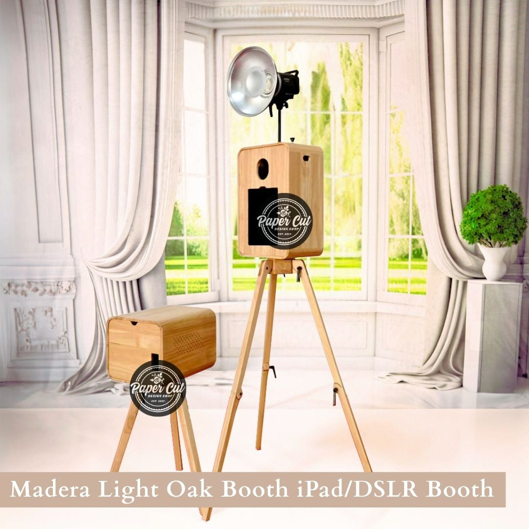 Madera LIGHT OAK iPad Booth with Printer Station - BUSINESS Package ...