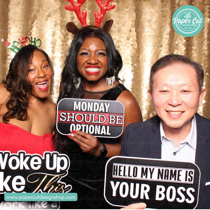 Office Party Prop Bundle - Photo Booth Props & Signs – Paper Cut Design ...
