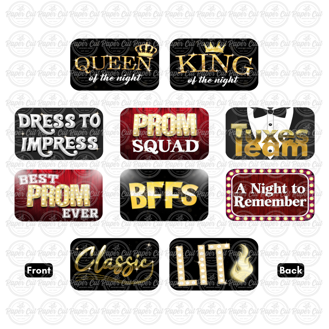 Prom Party Prop Bundle - Photo Booth Props & Signs – Paper Cut Design Shop
