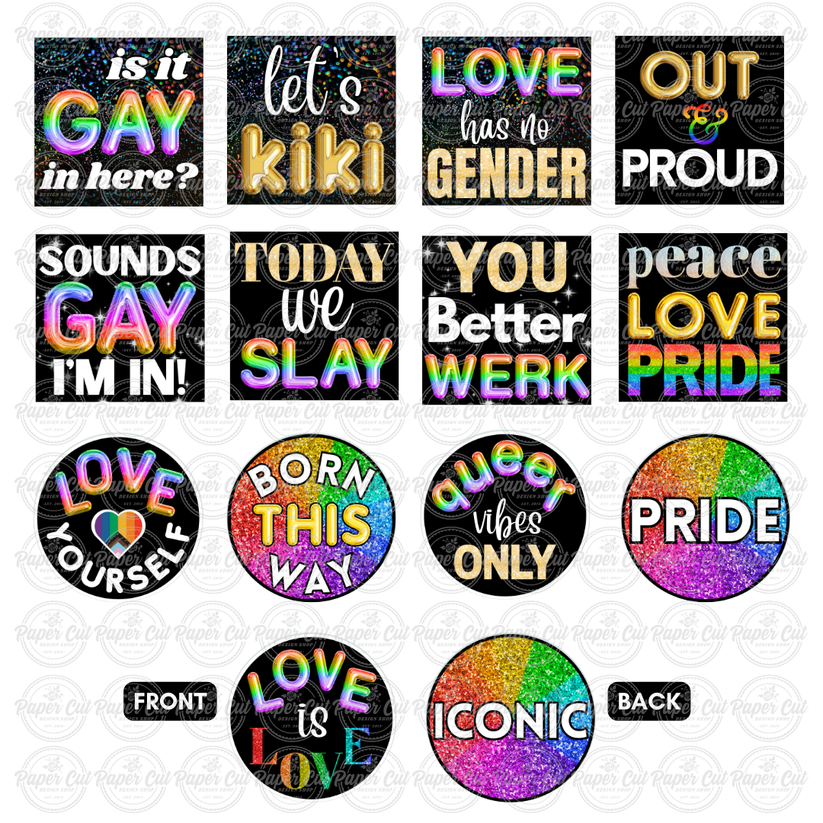 Pride LGBTQ+ Prop Bundle - Photo Booth Props & Signs – Paper Cut Design ...