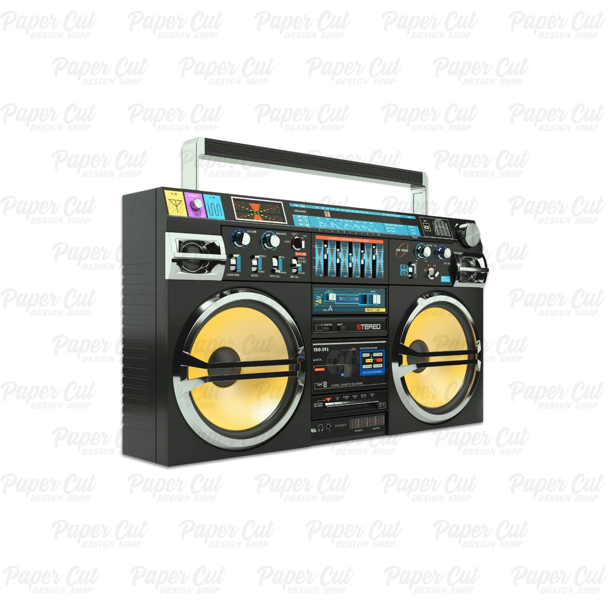 90's Black Boombox Oversized Single Prop – Paper Cut Design Shop