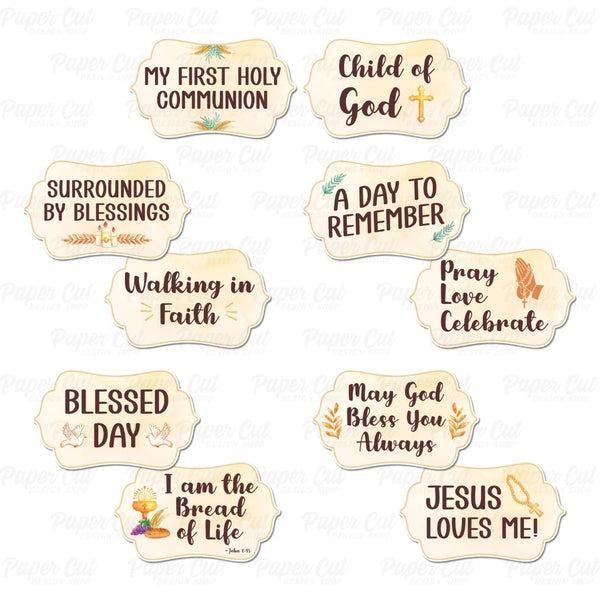 First Holy Communion Props Bundle - Photo Booth Props & Signs – Paper ...