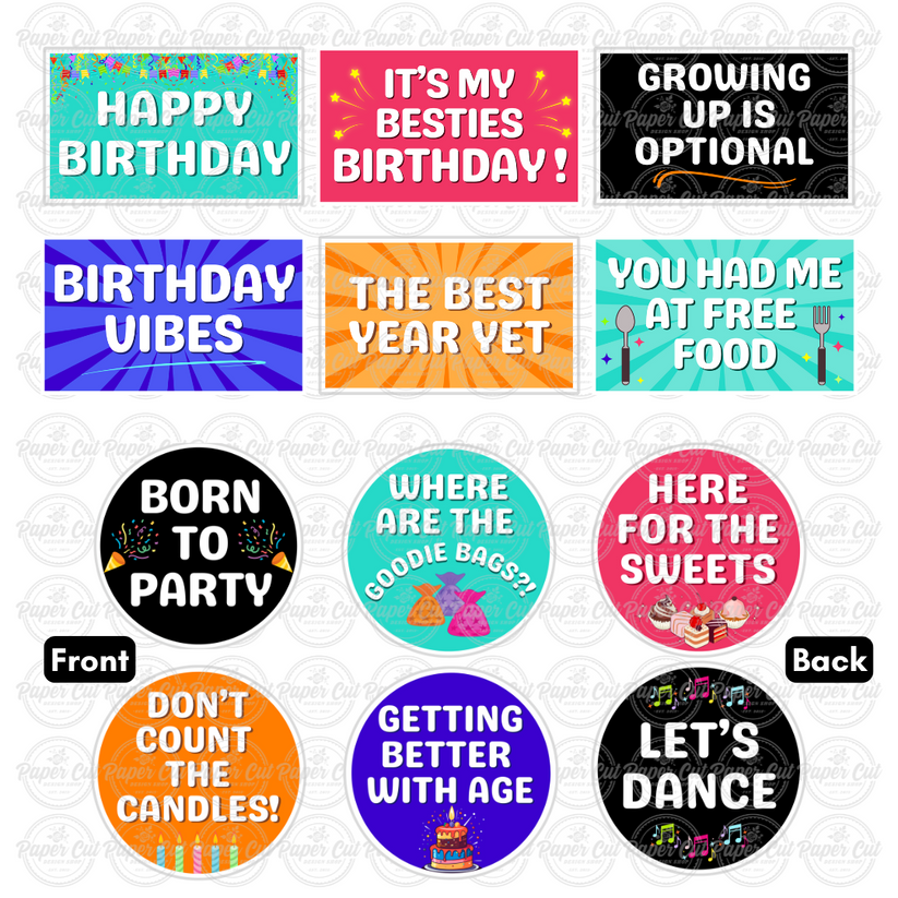 Birthday Prop Bundle - Photo Booth Props & Signs – Paper Cut Design Shop