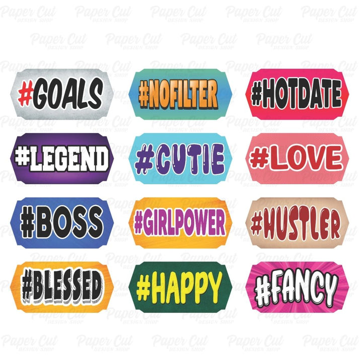 Hashtag Prop Bundle - Photo Booth Props Signs – Paper Cut Design Shop