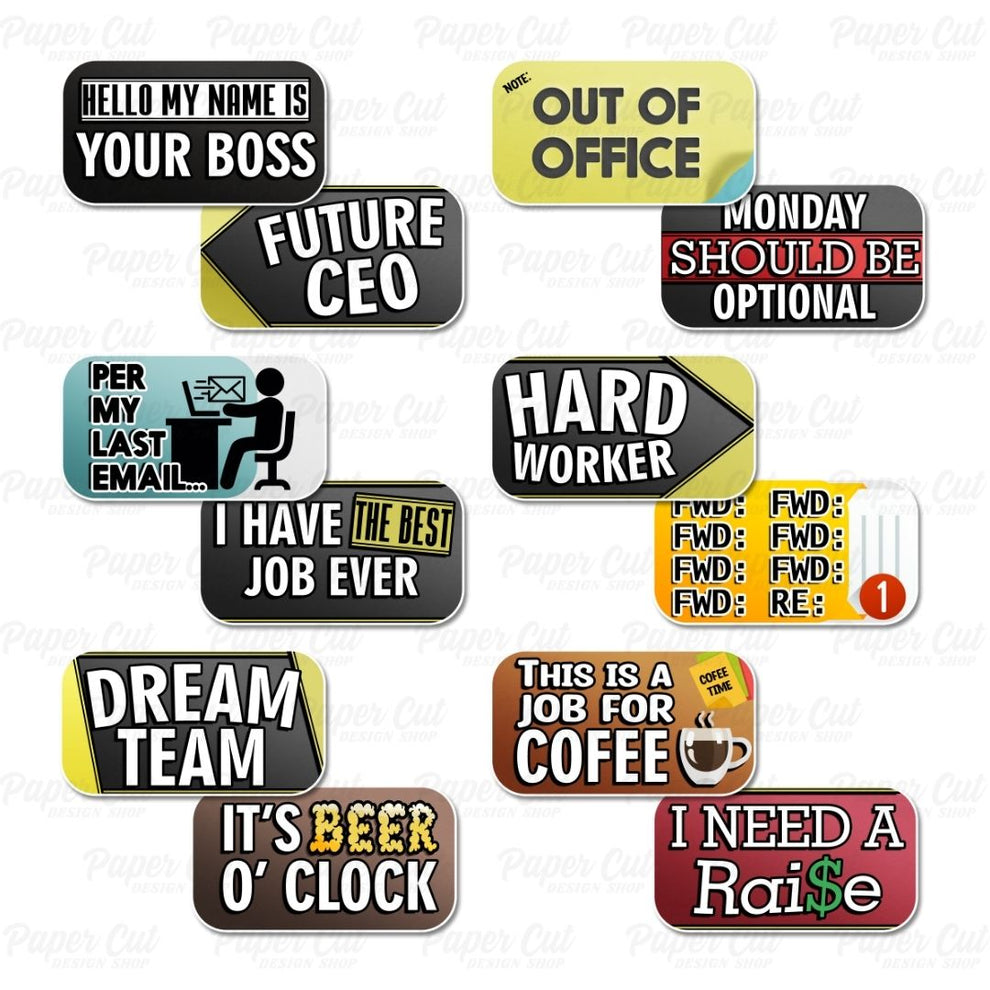 Office Party Prop Bundle - Photo Booth Props & Signs – Paper Cut Design ...
