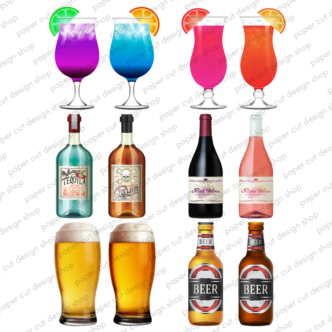 OVERSIZED Drink Bundle - Photo Booth Props & Signs – Paper Cut Design Shop