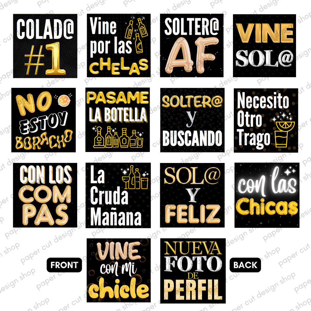 NEW Spanish Friends and Drinks - Photo Booth Props & Signs – Paper Cut ...