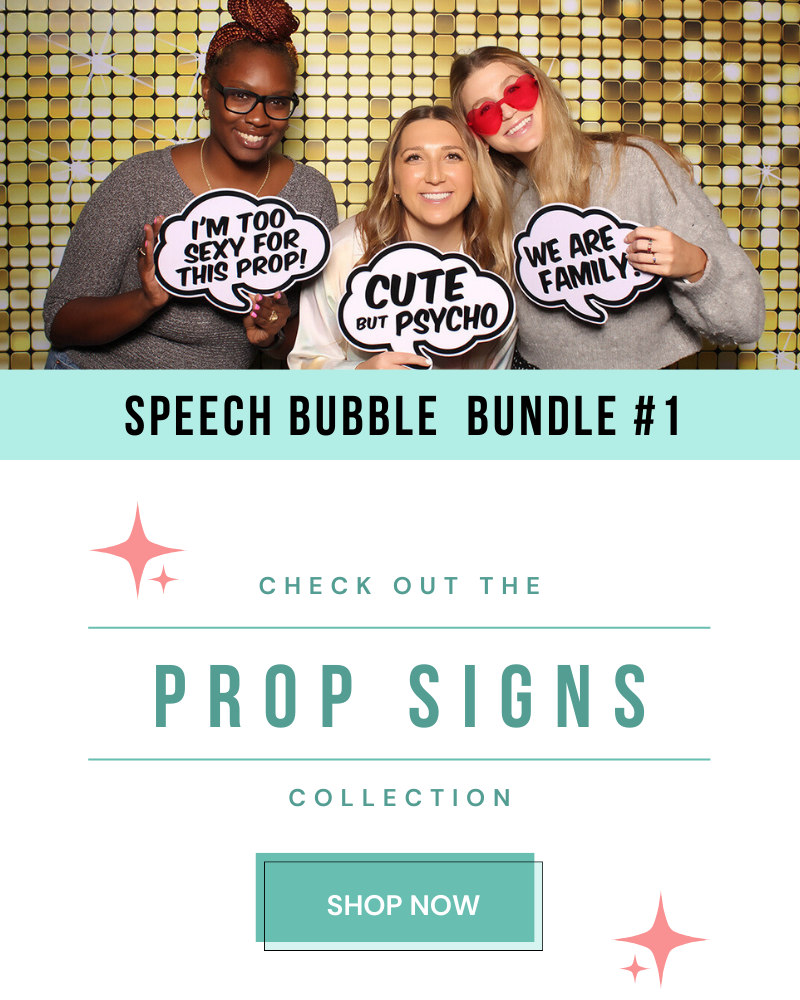 Photo booth albums, photo booth props signs, custom printed backdrops ...