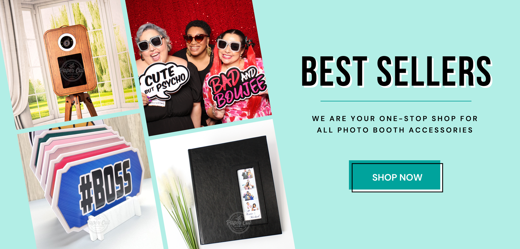 Photo booth albums, photo booth props signs, custom printed backdrops ...