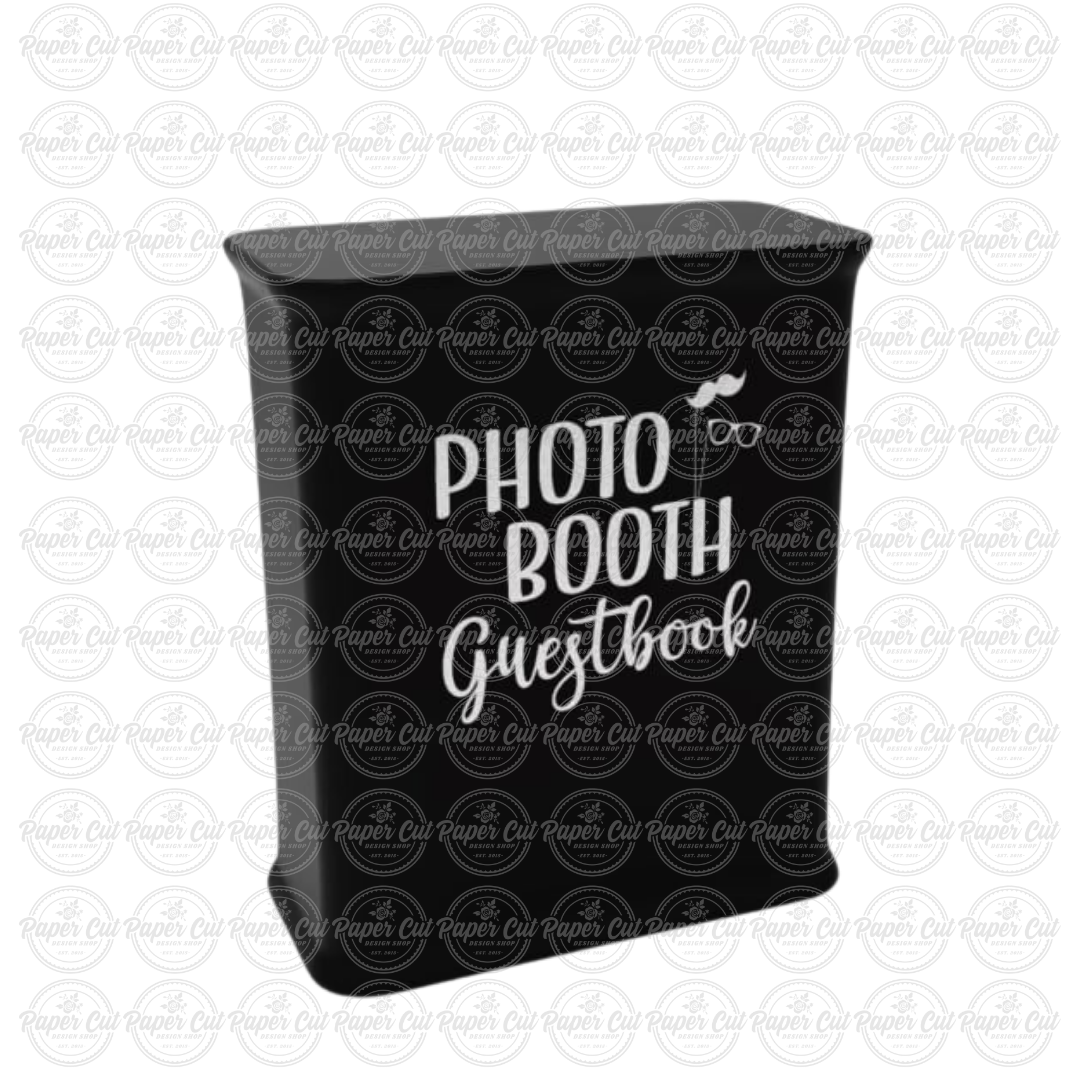 Photo Booth Guestbook Album Portable Counter Table Black with Storage ...