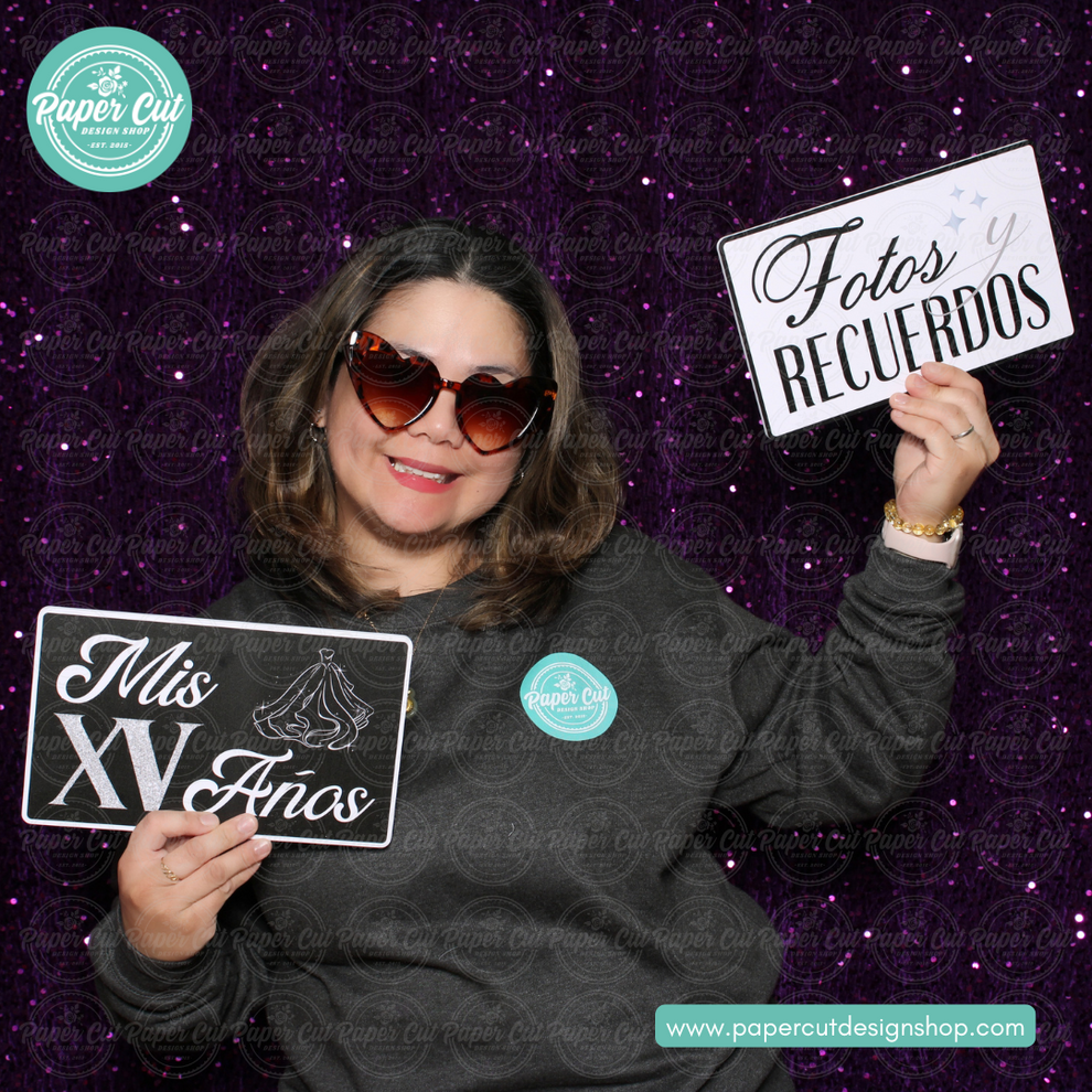 Glam Quince Black & White Prop Bundle - Photo Booth Props & Signs ...