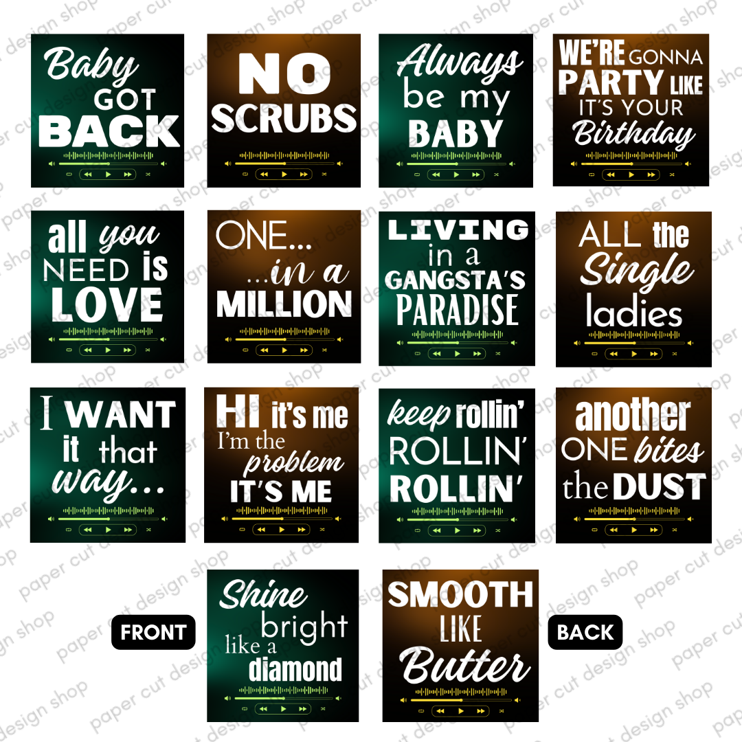 Song Prop Bundle - Photo Booth Props & Signs – Paper Cut Design Shop