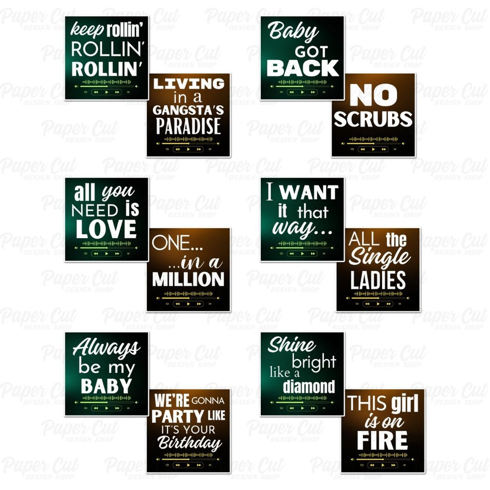 Song Prop Bundle - Photo Booth Props & Signs – Paper Cut Design Shop