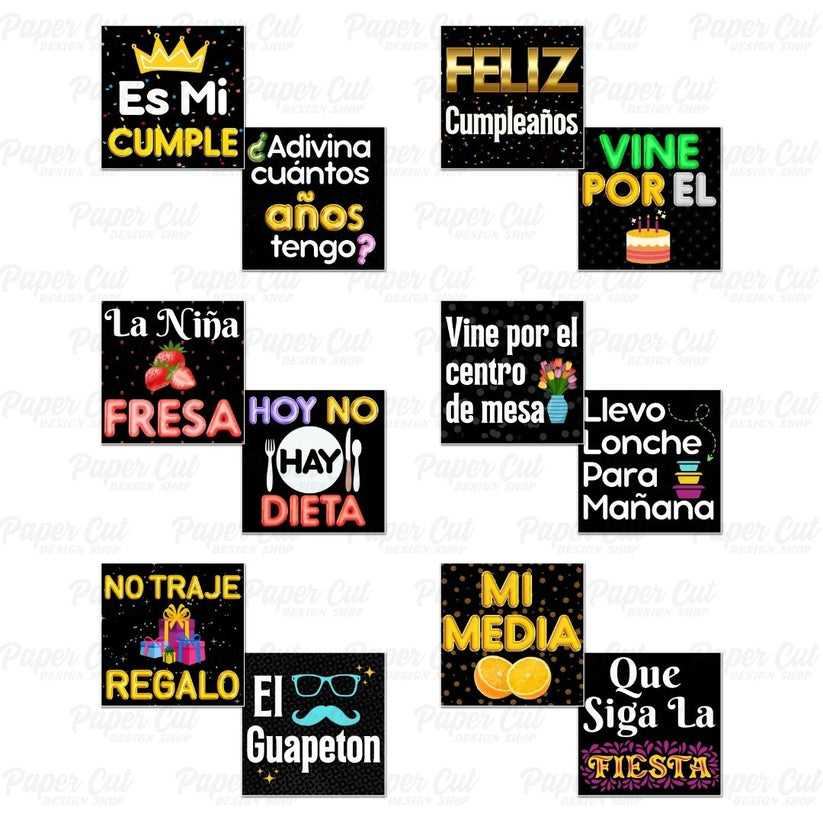 Spanish Party Props Bundle - Photo Booth Props & Signs – Paper Cut ...